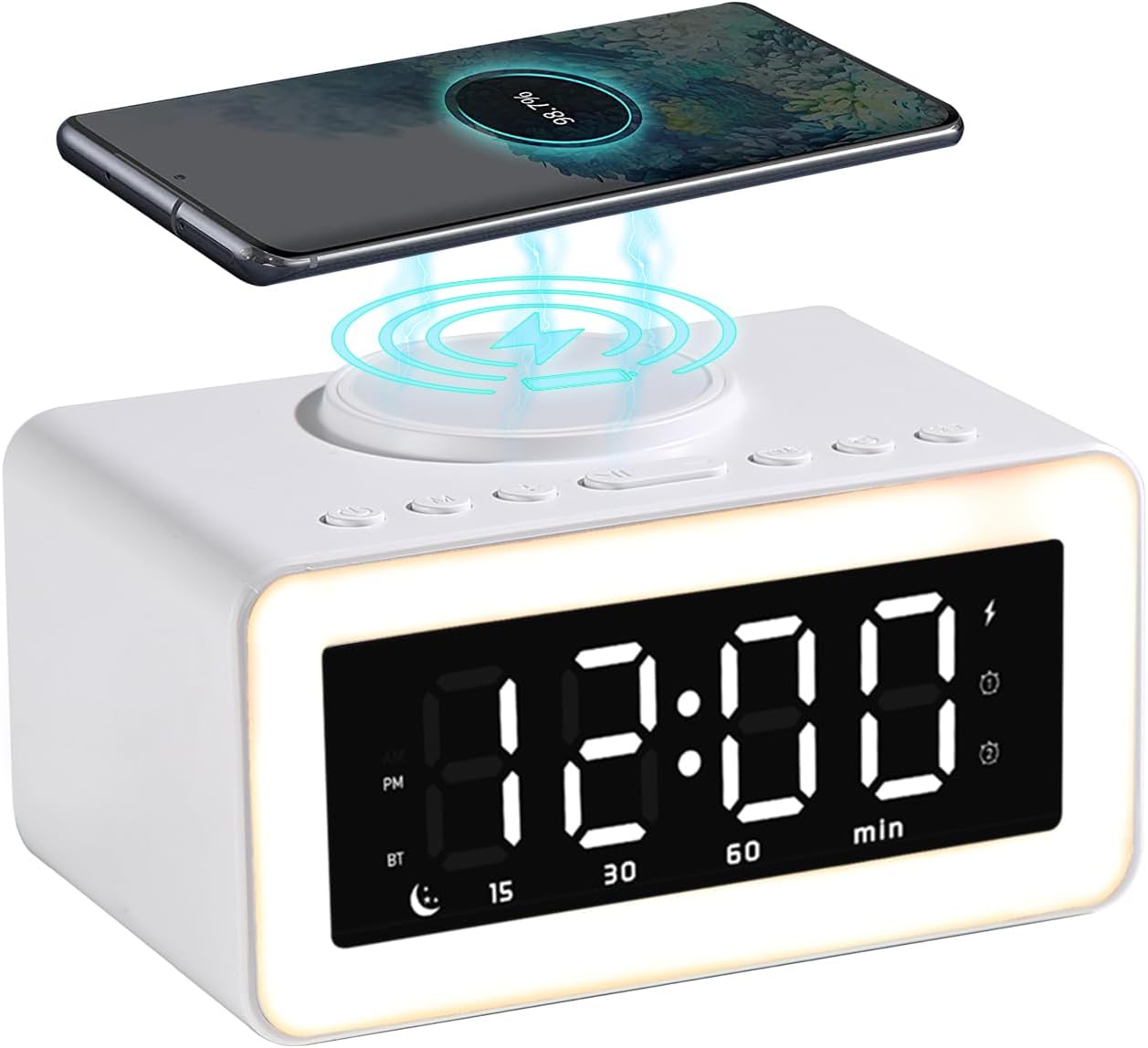 Amazon.com: ANJANK Wooden Alarm Clock Radio with Bluetooth Speaker ...