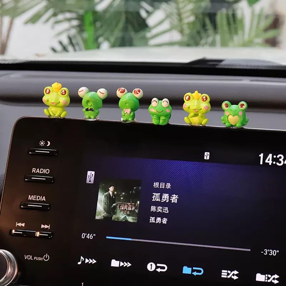 Amazon.com: AMIORO Car Decoration Cute Frog Car Dashboard Decoration ...