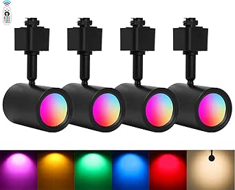 RGB Track Lights with Halo Effect, Remote Control, Multicolor Track ...