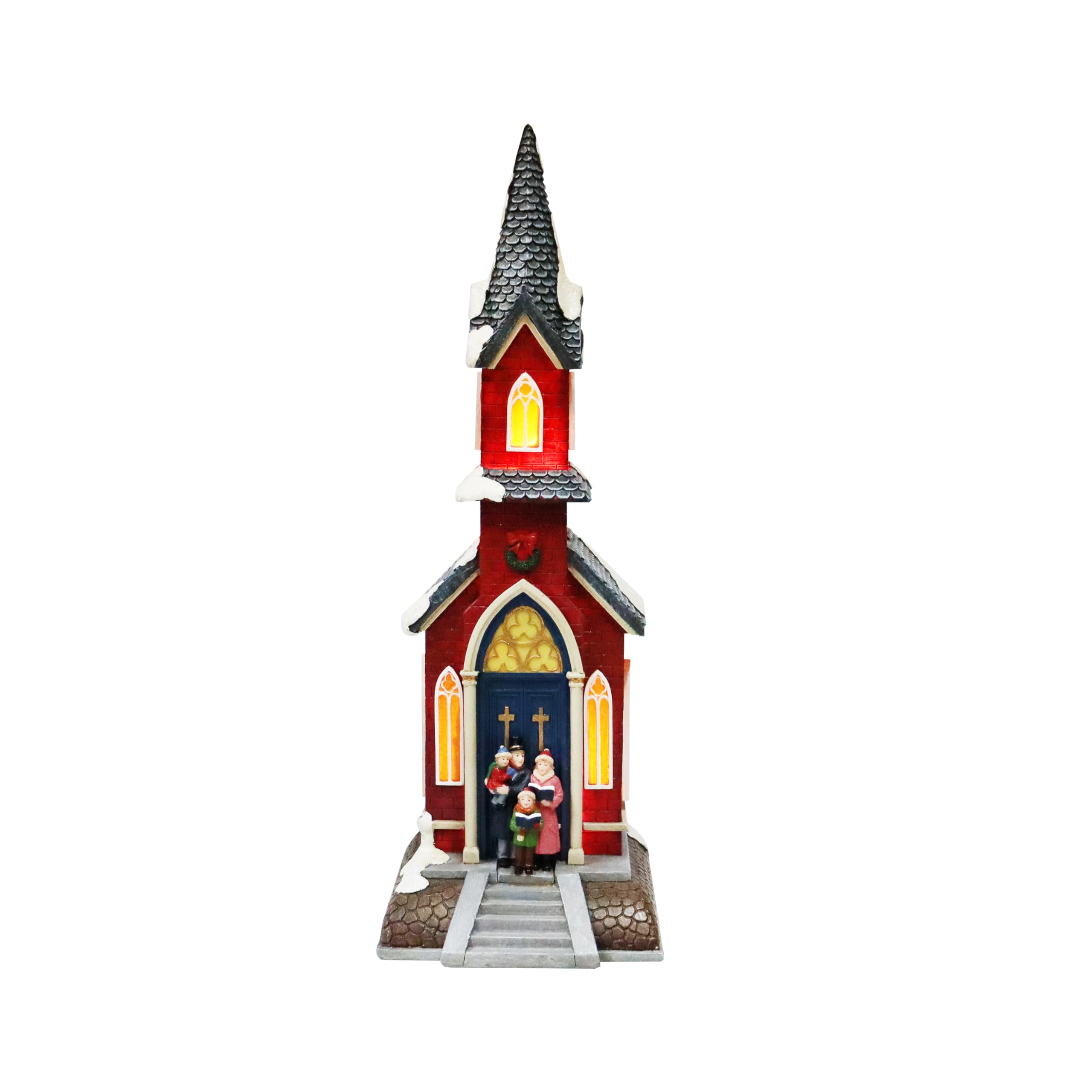 Snapklik.com : 156”H Red Church - LED Lights, 8 Classic Carols ...