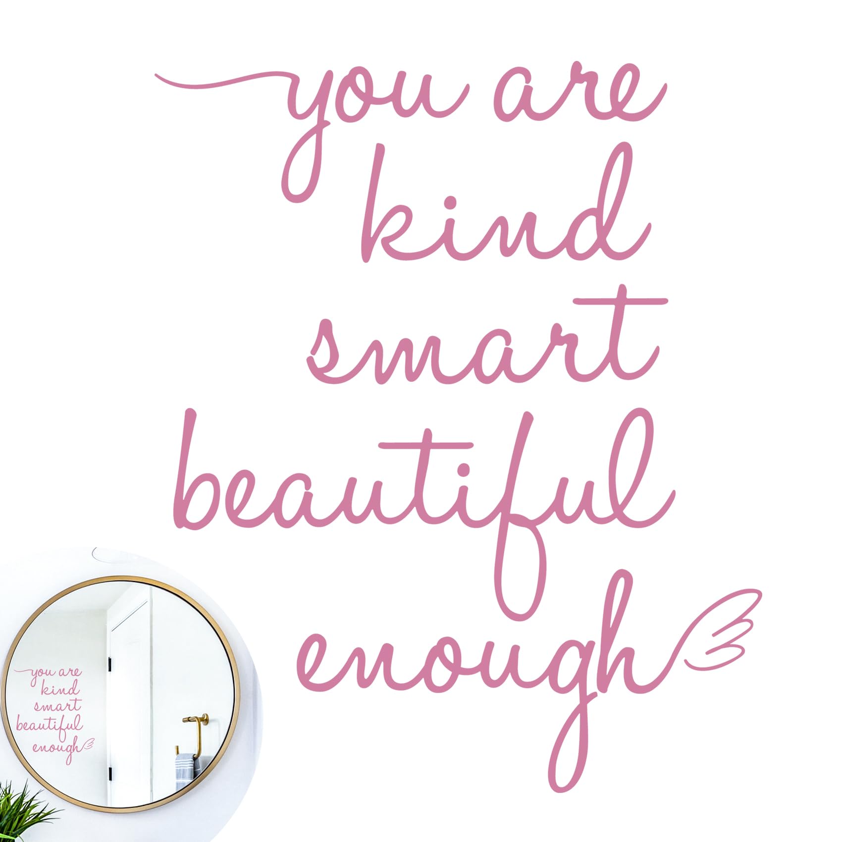 Amazon.com: You are Kind Smart Beautiful Enough Mirror Decal ...