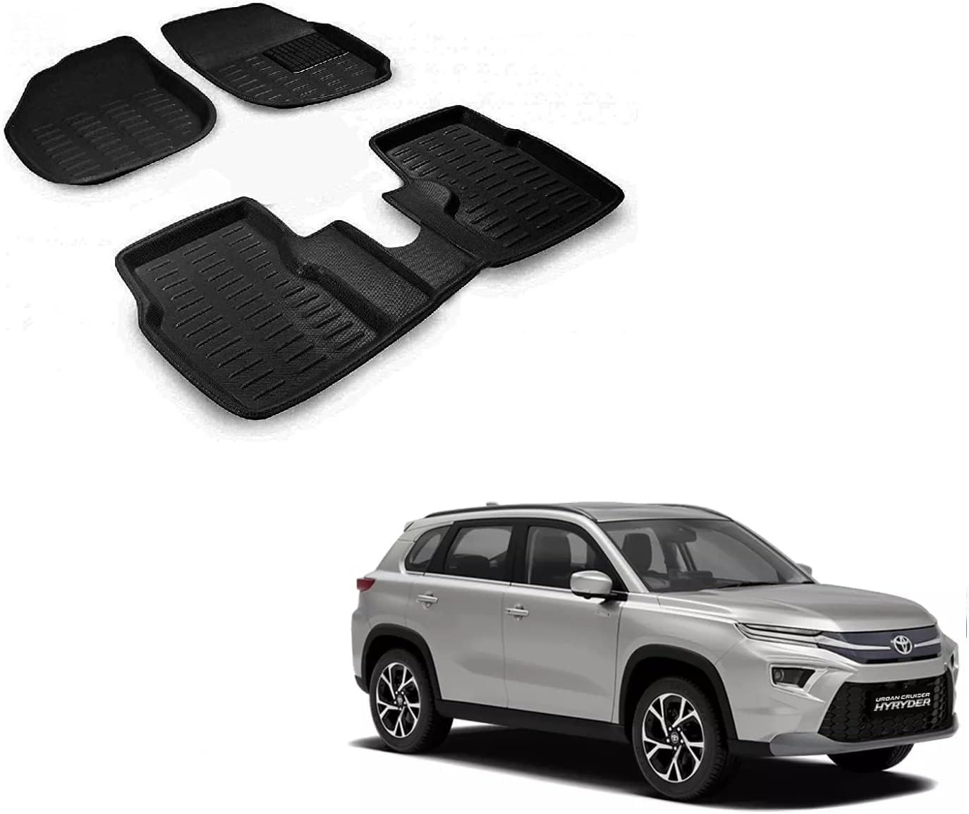 Auto Addict Car 3D Mats Black for Toyota Urban Cruiser HYRYDER : Amazon ...