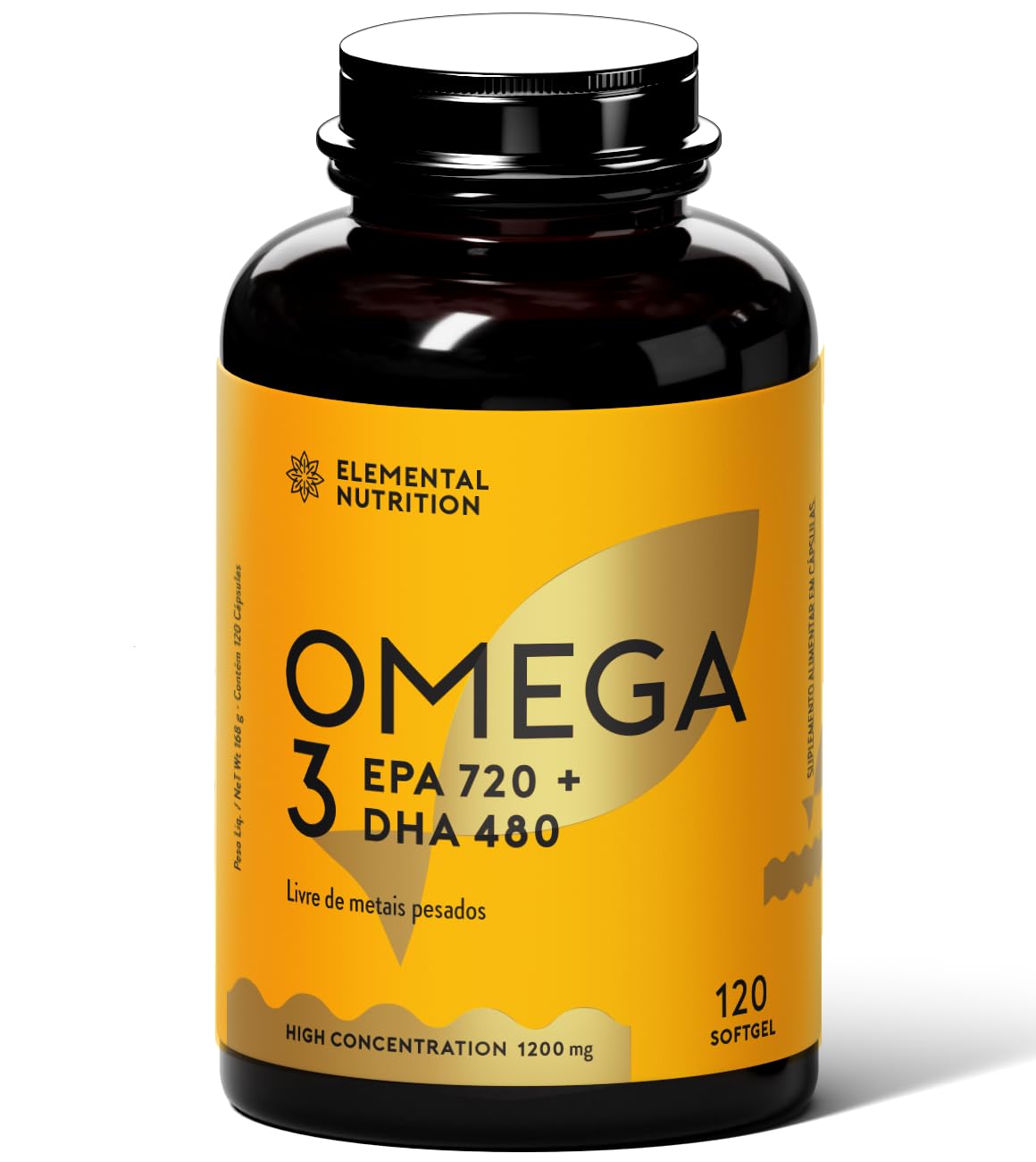 Omega 3 (Alta Concentração) 1200mg - EPA+DHA, MEG3, 120 Softgels ...