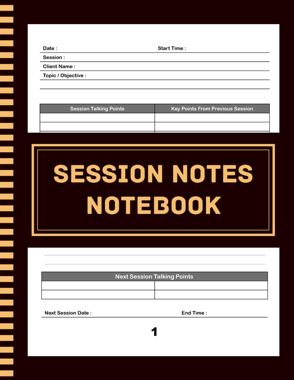 Session Notes Notebook: Notebook for Therapist Counselors Coaches and ...