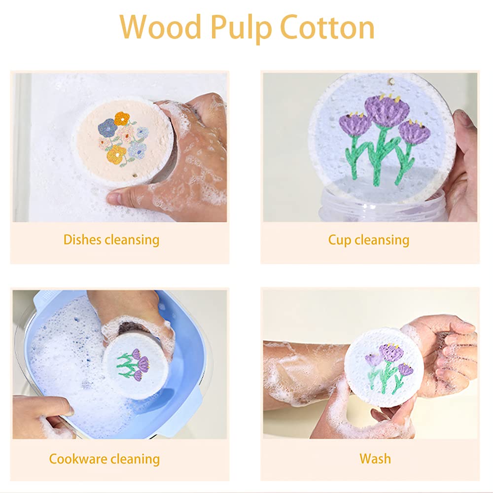 6 pcs Compressed Sponges for Women,boy,Girl,Men- 100% Natural Cellulose ...