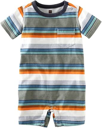 Amazon.com: Tea Collection Baby Boys' Super Surf Stripe Romper, Milk, X ...