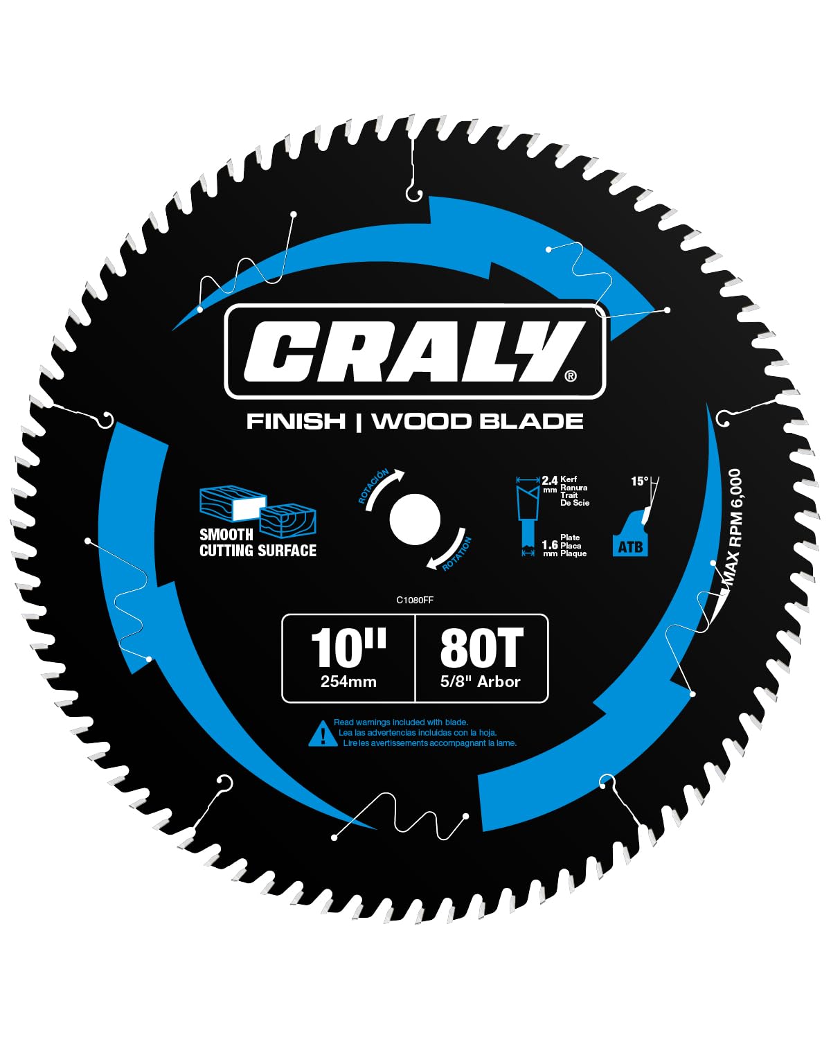 Snapklik.com : CRALY 10 Inch 80 Teeth Fine Finish Wood Cutting Circular ...
