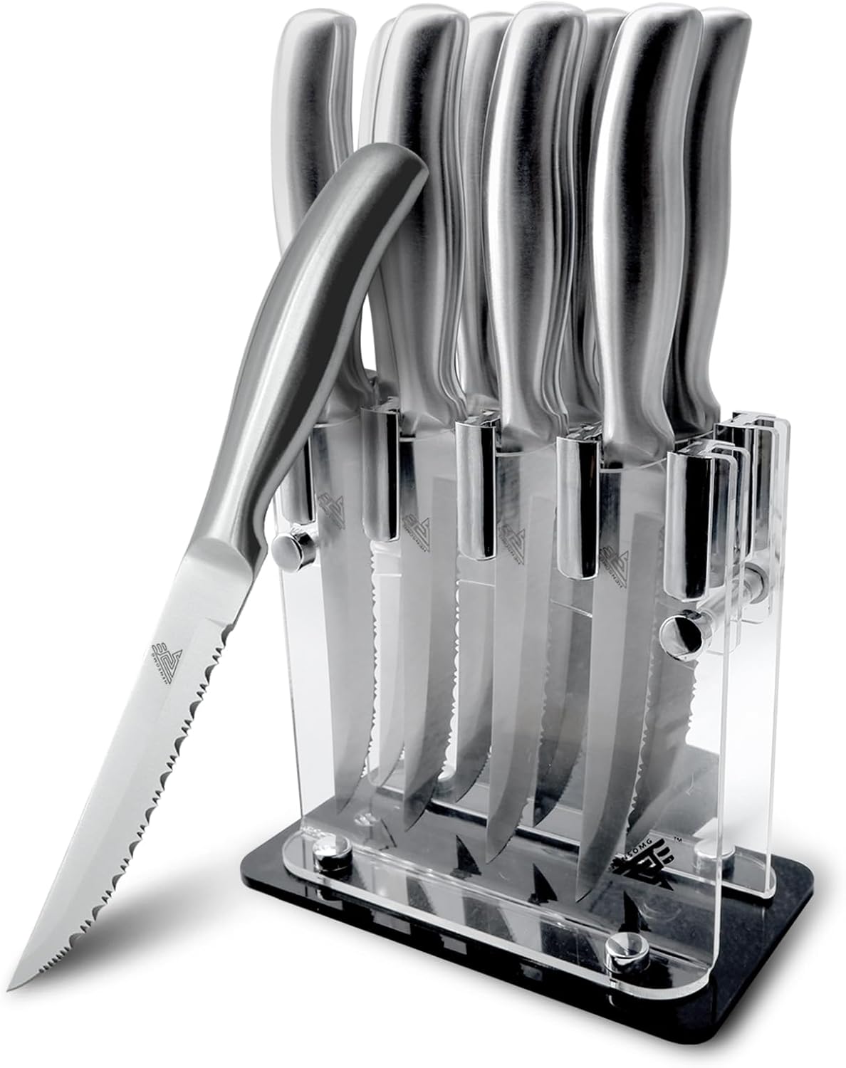 Amazon.com: HENSOMG Steak Knife Set with Hollow Handle 9pcs,8 Pcs Steak ...