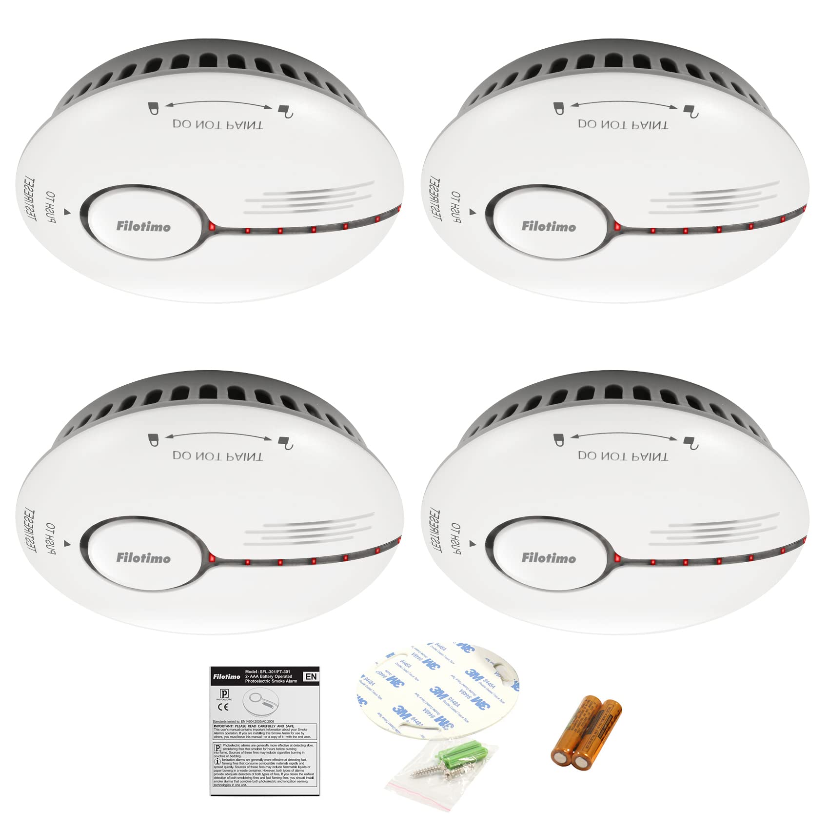 Smoke Alarm, Fire Alarm Smoke Detector with LED Indicator&Test/Silence ...