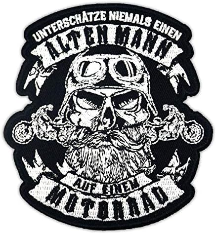 Spaß Kostet Aufnäher Aufbügler Biker Unterschätze nie einen Alten Mann auf einem Motorrad ...
