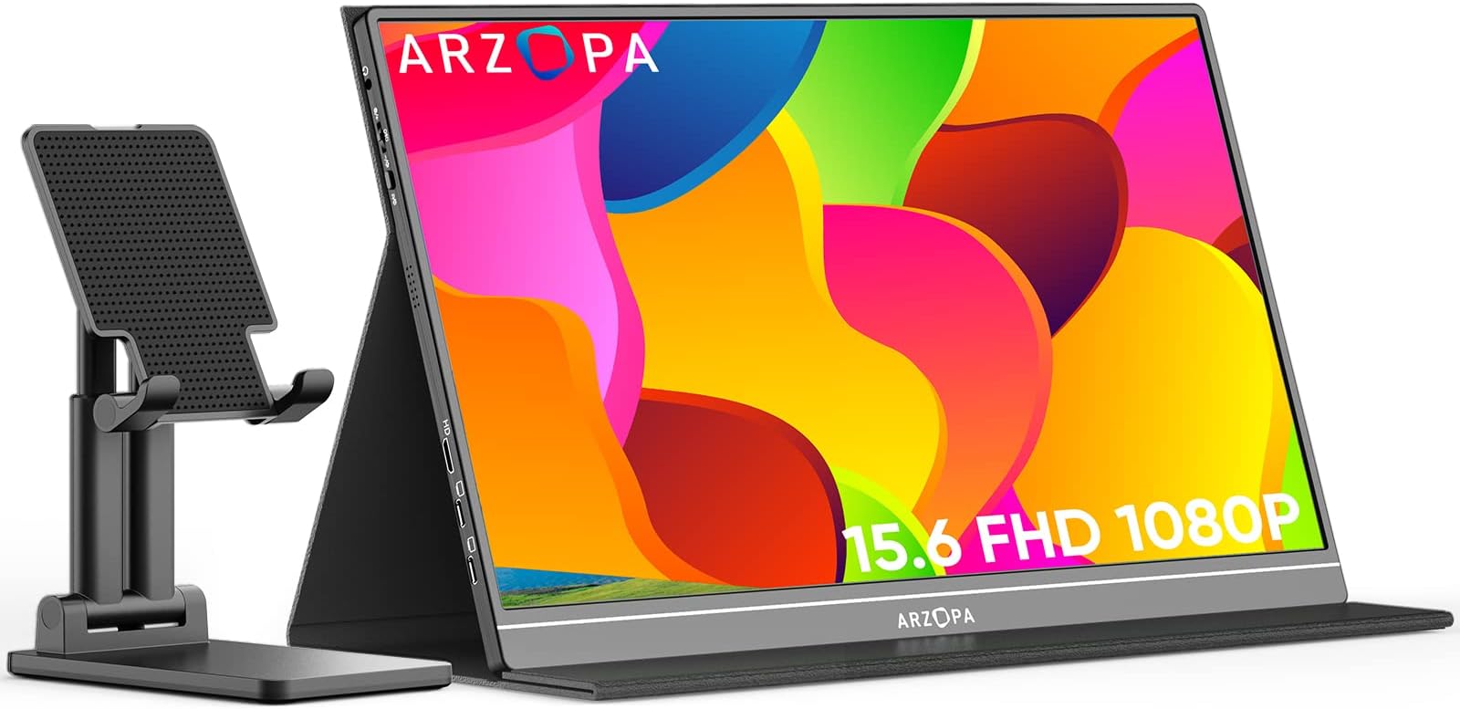 Amazon.com: ARZOPA Portable Monitor & Tablet Stand, 15.6'' 1080P FHD ...