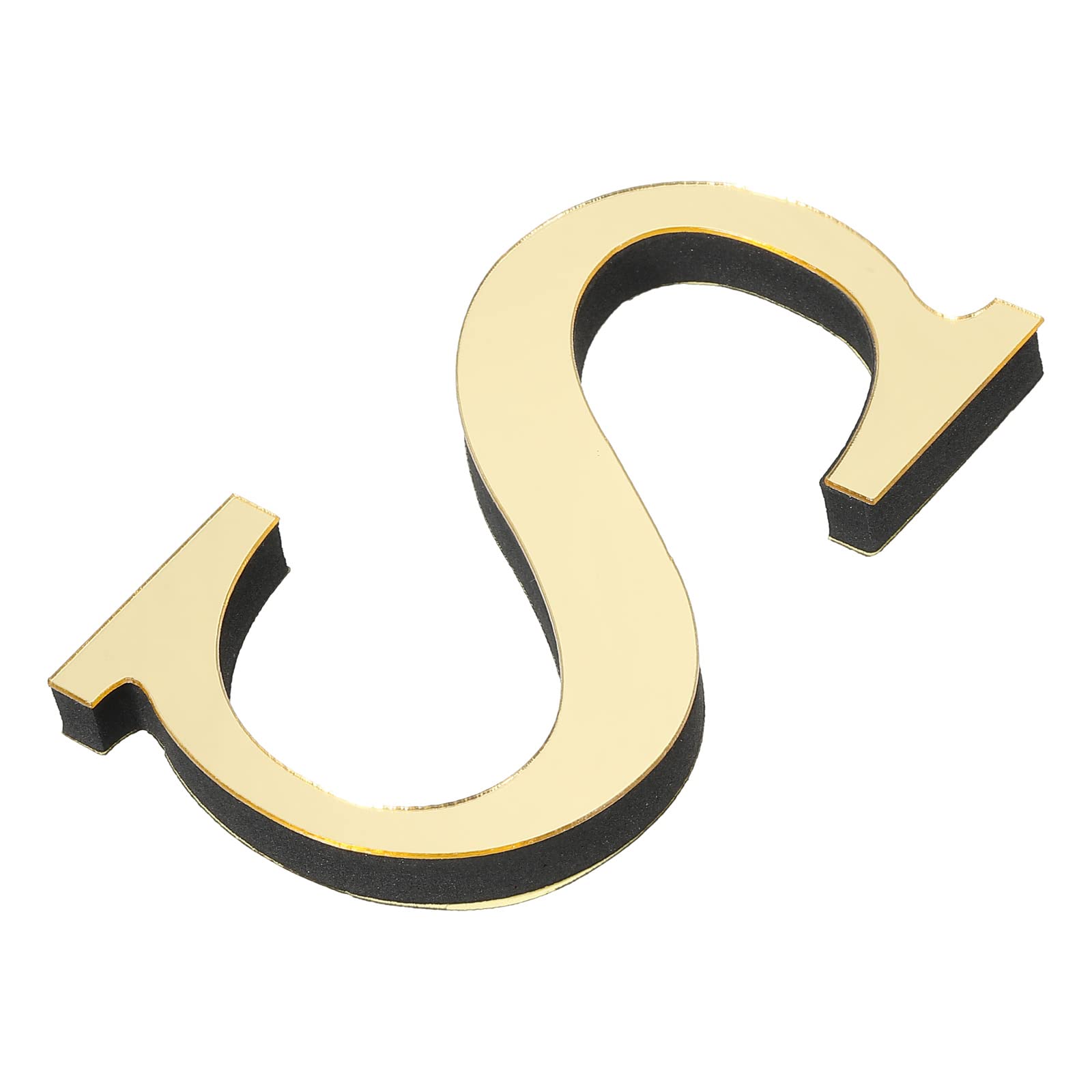 Amazon.com: PATIKIL 3D Acrylic Alphabet Mirror Wall Stickers Letter S ...