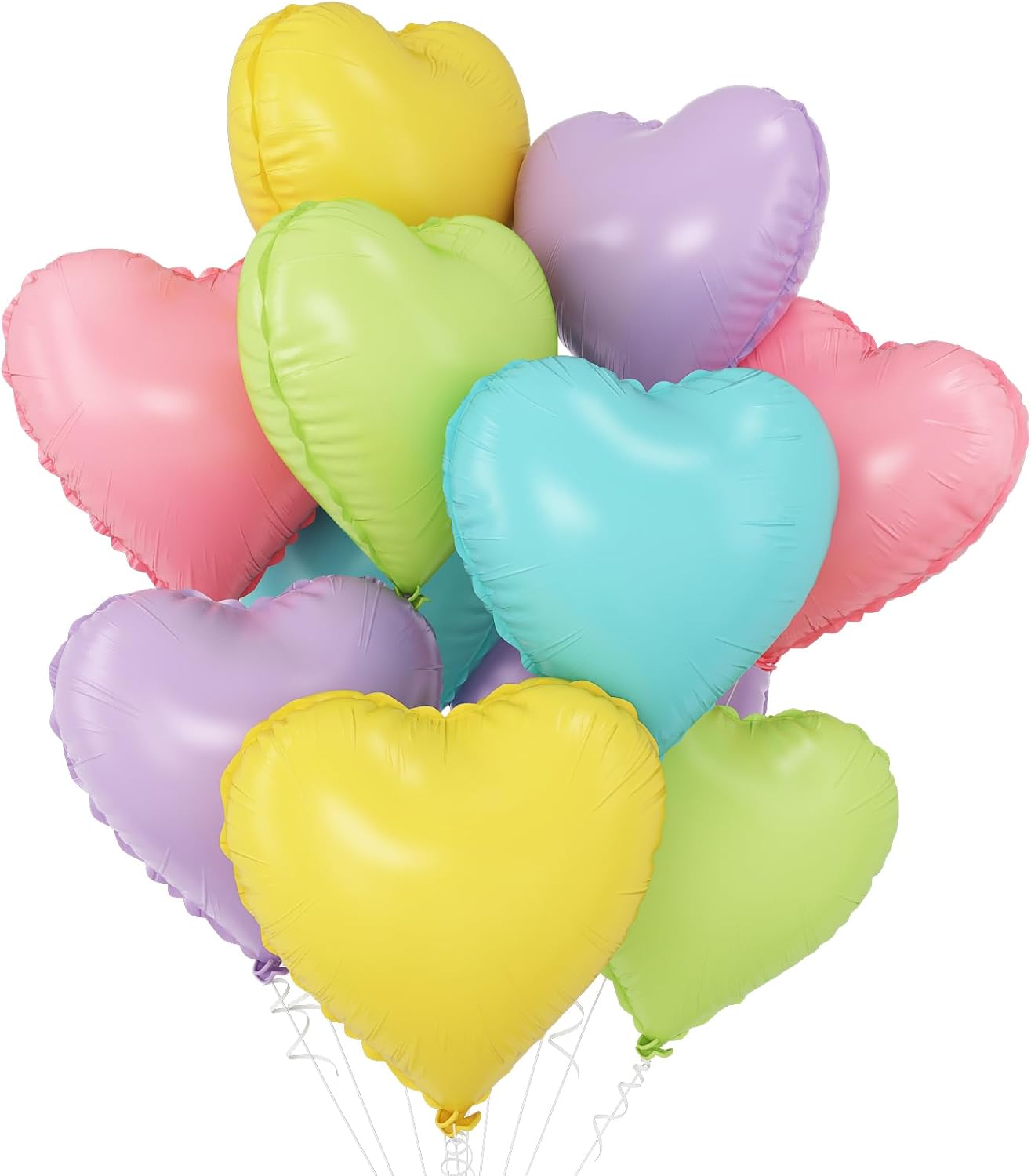 Amazon.com: Pastel Colorful Heart Balloons,10Pcs Rainbow Foil Heart ...