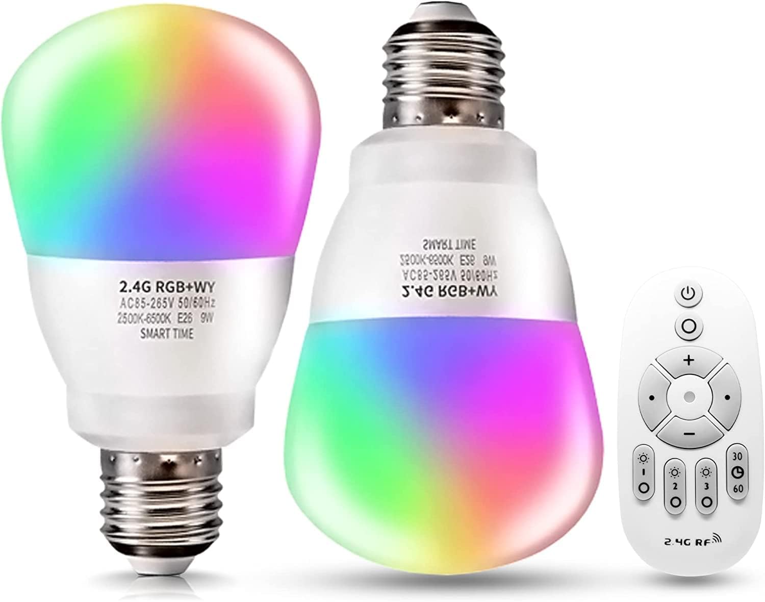 LEONC Design Color Changing Light Bulb with Remote, 7 Color Changing ...