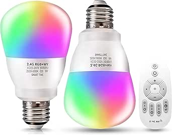 LEONC Design Color Changing Light Bulb with Remote, 7 Color Changing ...