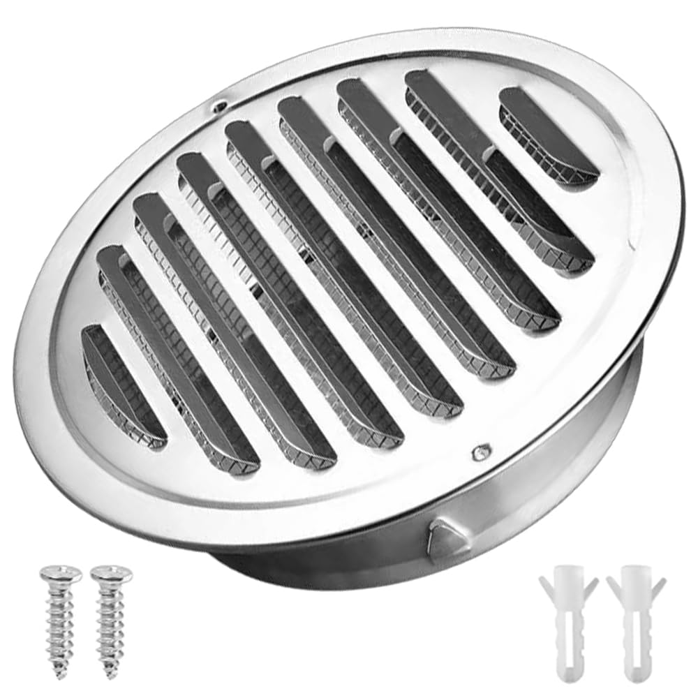3 Inch Stainless Steel Soffit Vents, Round Vent Cover with Built-in Fly ...