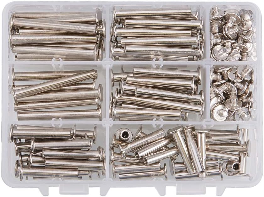 INCREWAY 100PCS 5mm X 25/30/35/40/45mm Nickel Plated Binding Chicago ...