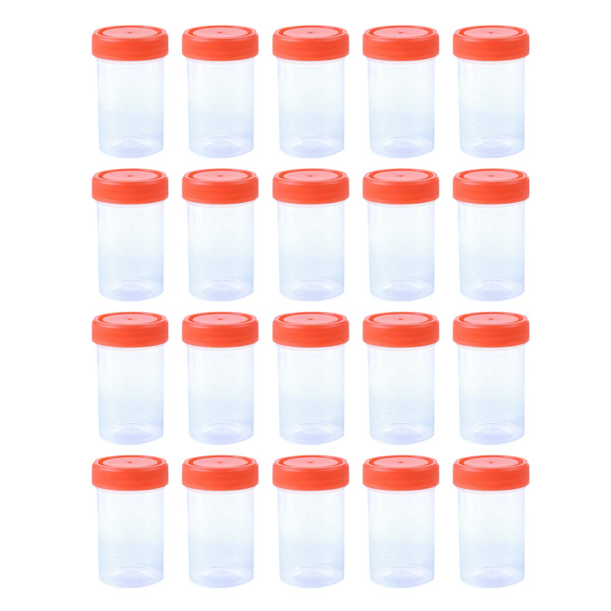 Amazon.com: YXQ 20Pcs 60ML Sterile Specimen Cups with Lids 2OZ Screw-on ...