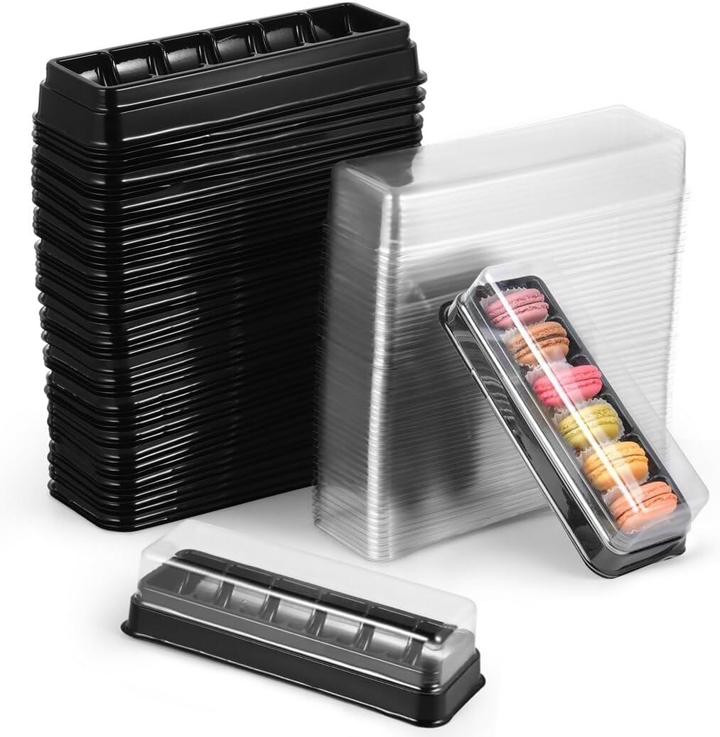Amazon.com: 50 PCS Macaron Boxes, 6-Slot Dessert Cases for Macarons ...