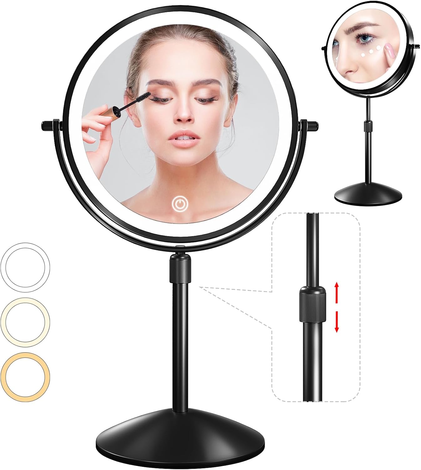 Amazon.com - Omobolanle 8" Lighted Makeup Mirror, 10X Magnifying Mirror ...