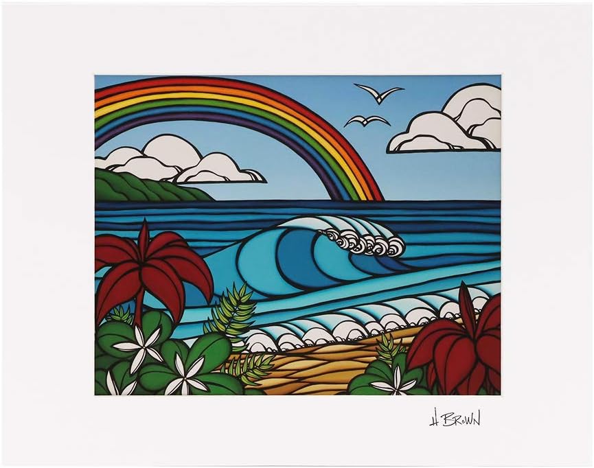 Amazon.co.jp: [ヘザーブラウン] HEATHER BROWN 絵画 アートプリント ART PRINT NORTH ノースショアレインボー SHORE RAINBOW Mサイズ横 ...
