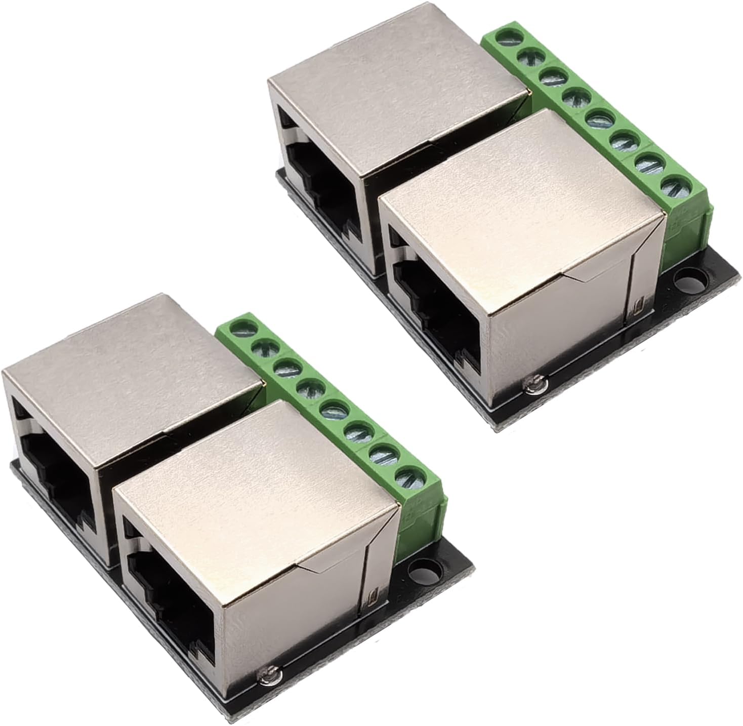 Amazon.com: Teansic 2PCS RJ45 Ethernet Dual Female Terminal Breakout ...