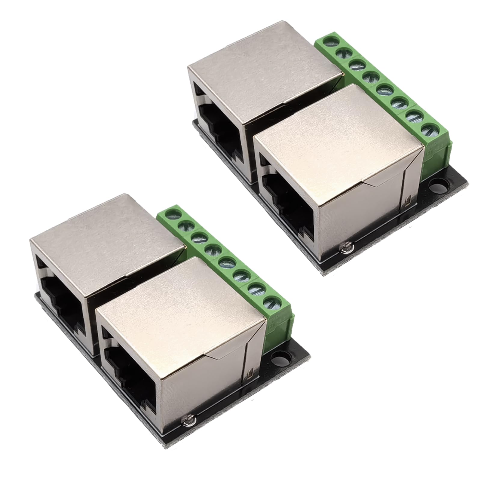 Amazon.com: ATMLCOER 2PCS RJ45 8Pin Ethernet Dual Female Terminal ...