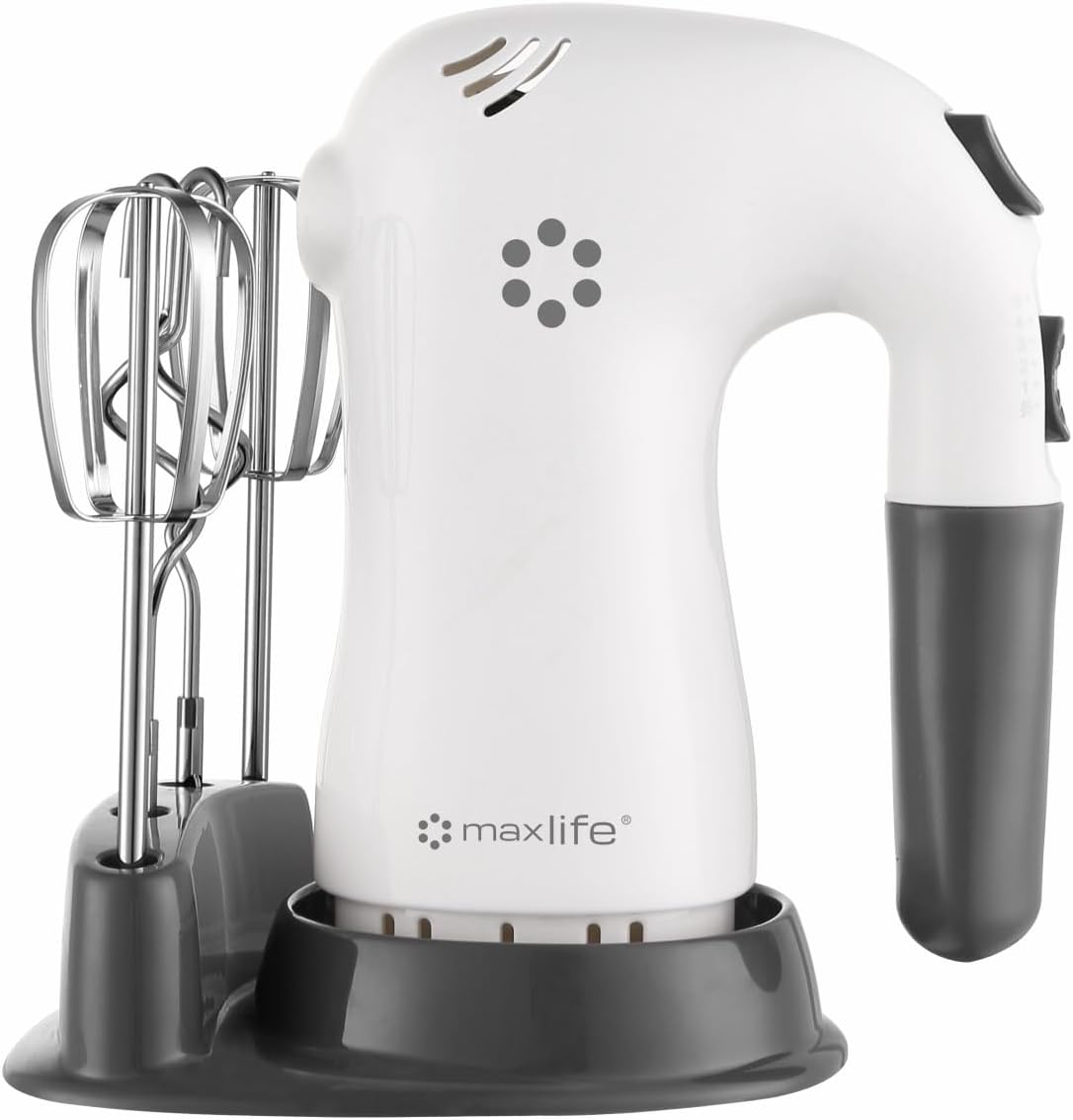 Amazon.com: Max Life 5-Speed Electric Hand Mixer, White, With Beater ...