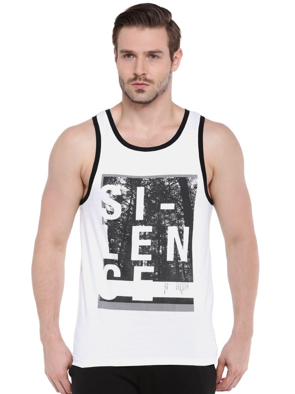 Force NXT White Printed Gym Vest for Men Pack of 1 |Size- L | Super ...