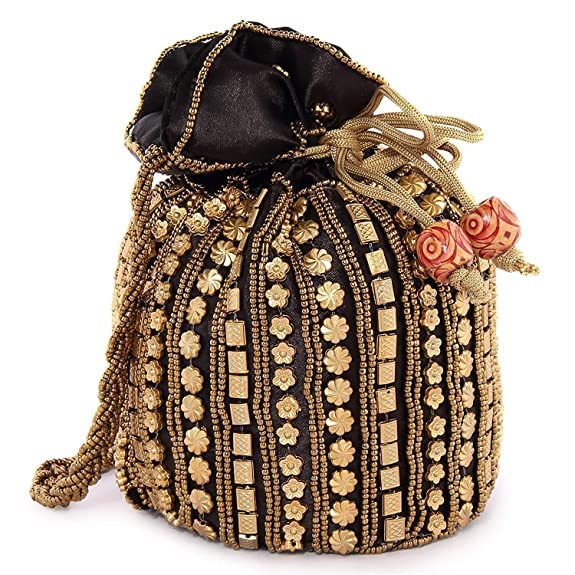 Buy Women's Ethnic Rajasthani Silk Potli Bag Potli Purse Bridal Purse ...