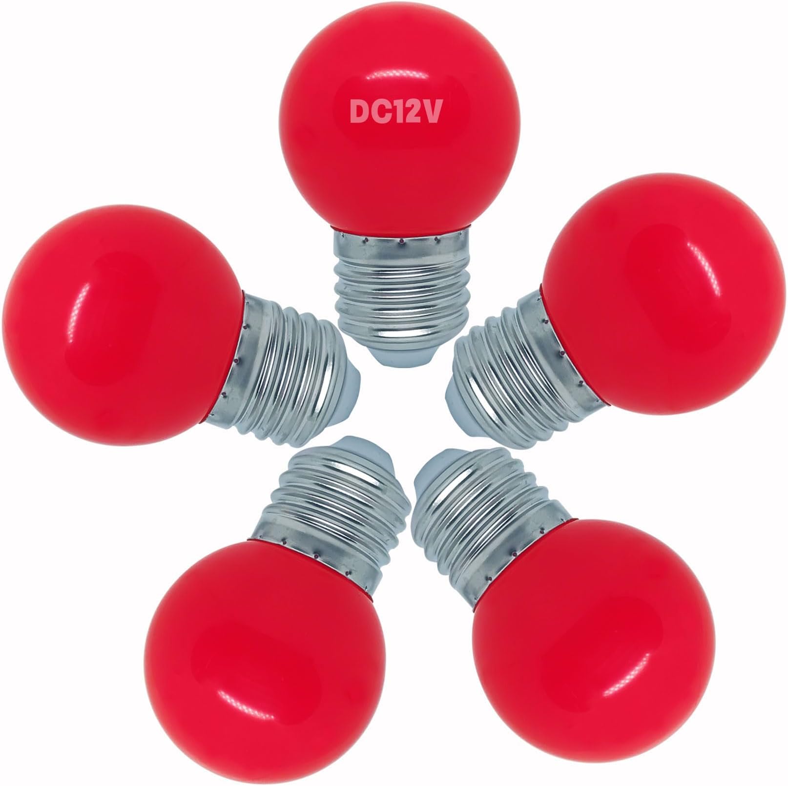 Tupolife DC 12V LED Bulb, Low Voltage Light Bulbs, Red 1W G14 G45 Mini ...