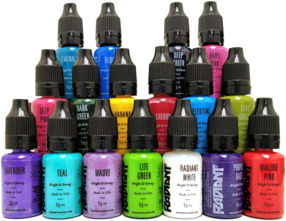 Amazon.com: Radiant Colors Floral Tattoo Ink Set 1/2oz Bottles Kit ...