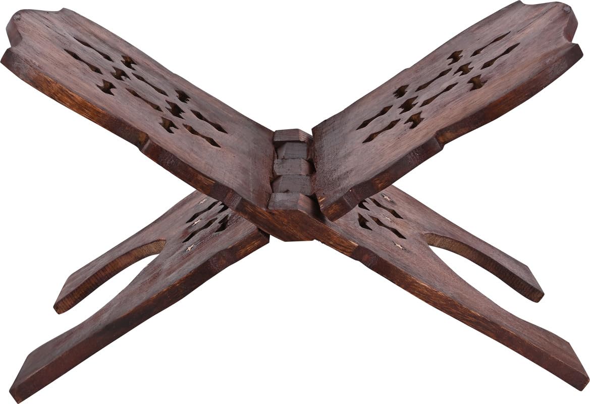 DOKCHAN Wooden Handcraft Fordable Religious Book Stand for bhagwat ...