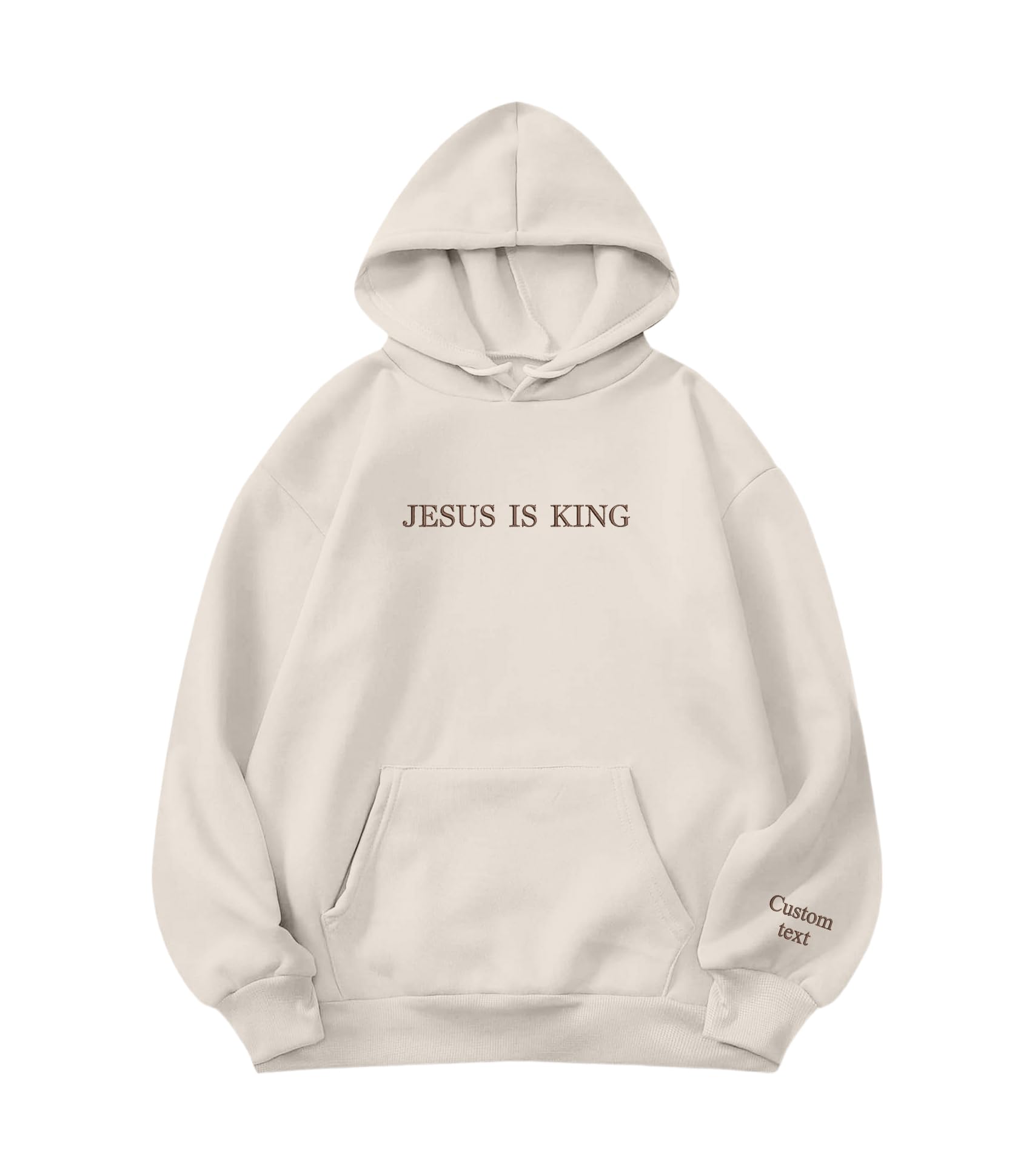 Amazon.com: NAZENTI Custom Embroidered Jesus Is King Hoodie, Jesus ...