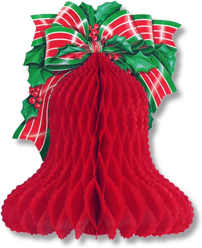 Amazon.com: Beistle 1-Pack Tissue Bell with Printed Bow and Holly for ...