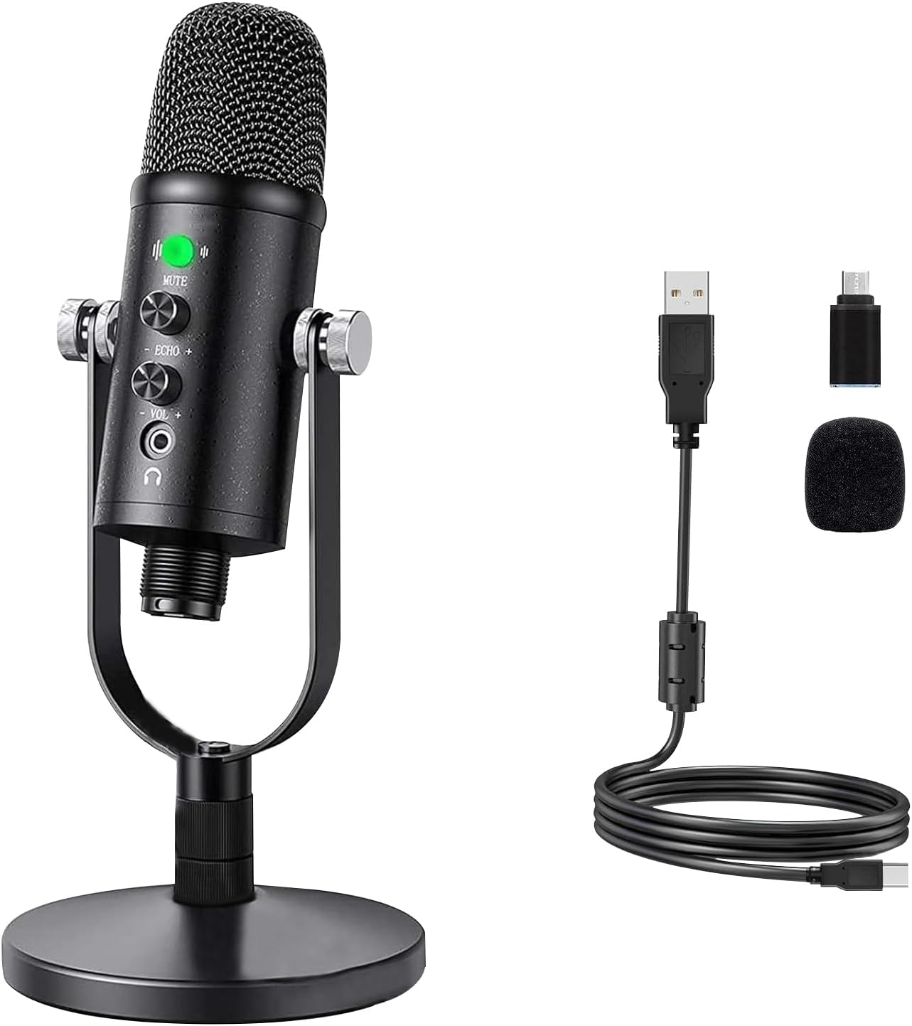 Amazon.com: Delarbeaden USB Microphone Metal Condenser Mic:Plug&Play ...