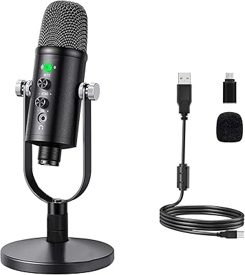 Amazon.com: ZealSound Gaming USB Pink Microphone with Quick Mute for ...