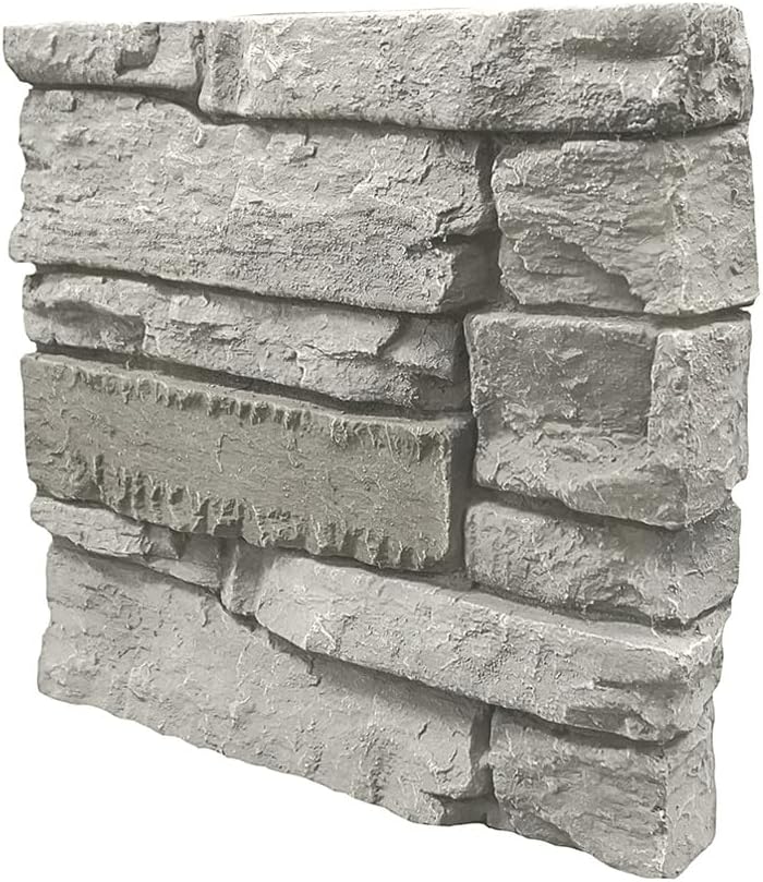 GenStone Faux Stacked Stone Sample 12" x 12" in Arctic Smoke Color for ...