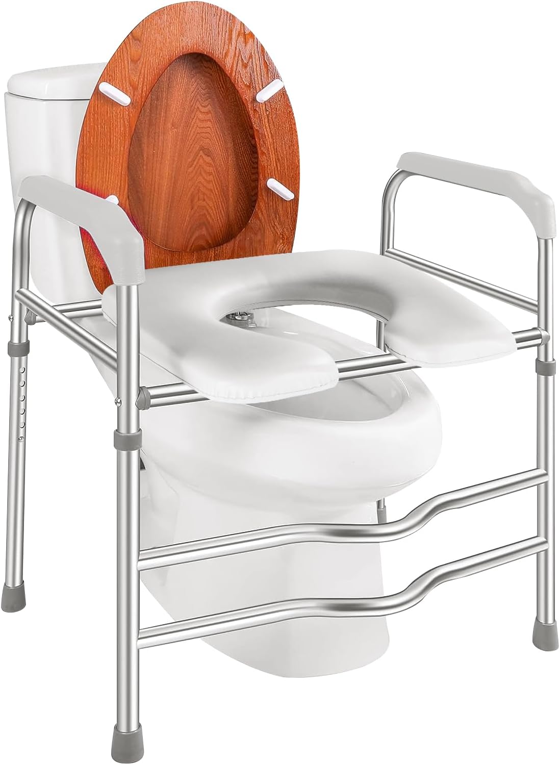 Amazon.com: Agrish Bedside Commode for Seniors - with Adjustable Bars ...