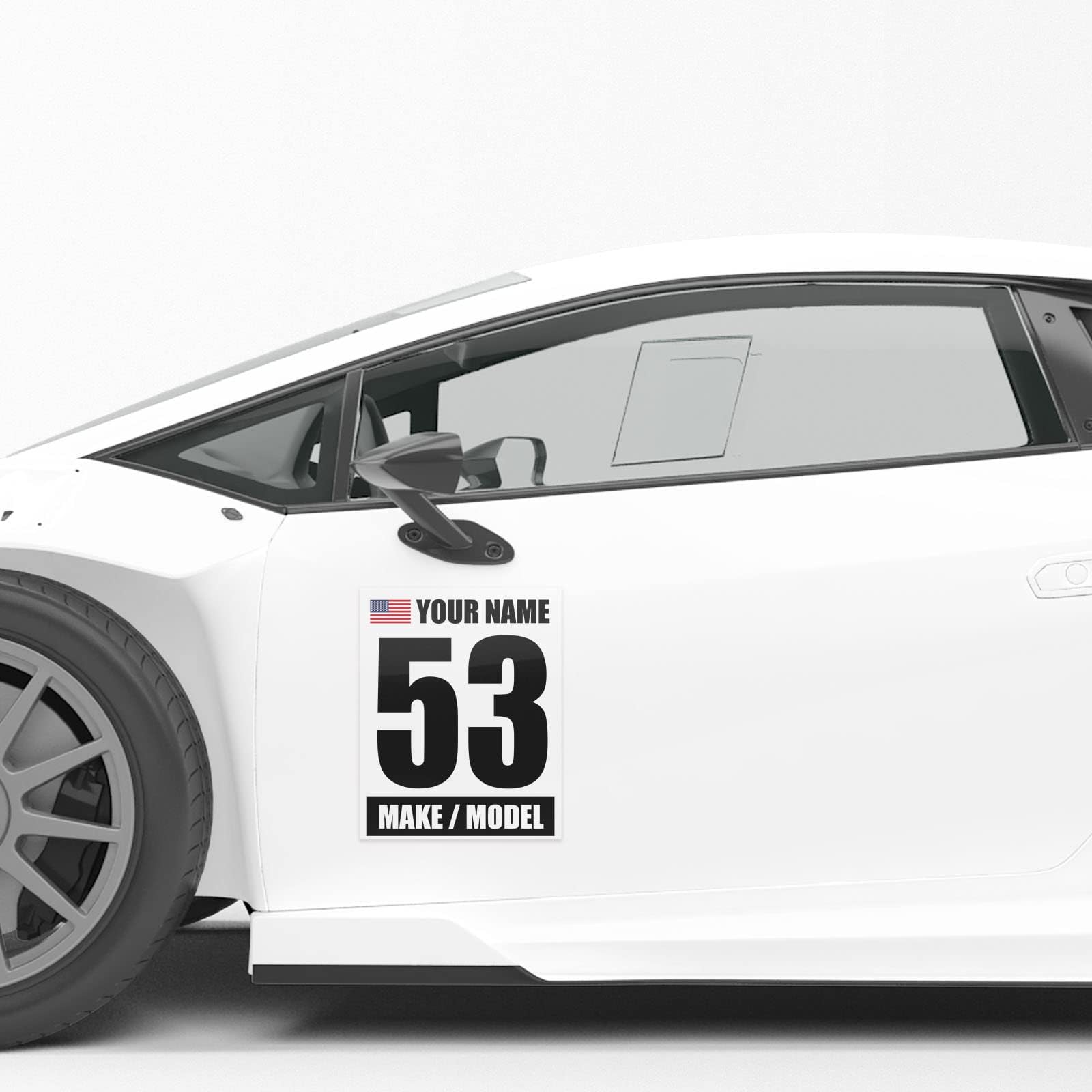 Amazon.com: MC MOTOPARTS Magnetic Racing Number - Custom Track Day ...