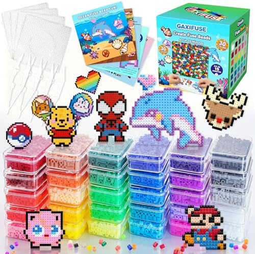 Amazon.com: GAXIFUSE 17000 5mm Fuse Beads Kit-30 Colors,Individually ...