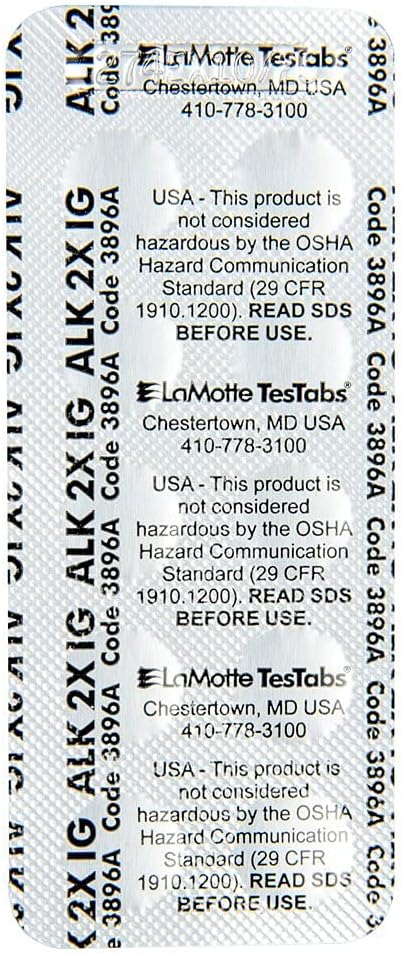 LaMotte 3896A-J Alkalinity ColorQ 2X Testabs, Instrument Grade 100 ct ...