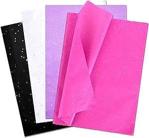 Amazon.com: LIAPAWPAW 60 Sheets Glitter Tissue Paper for Gift Bags ...