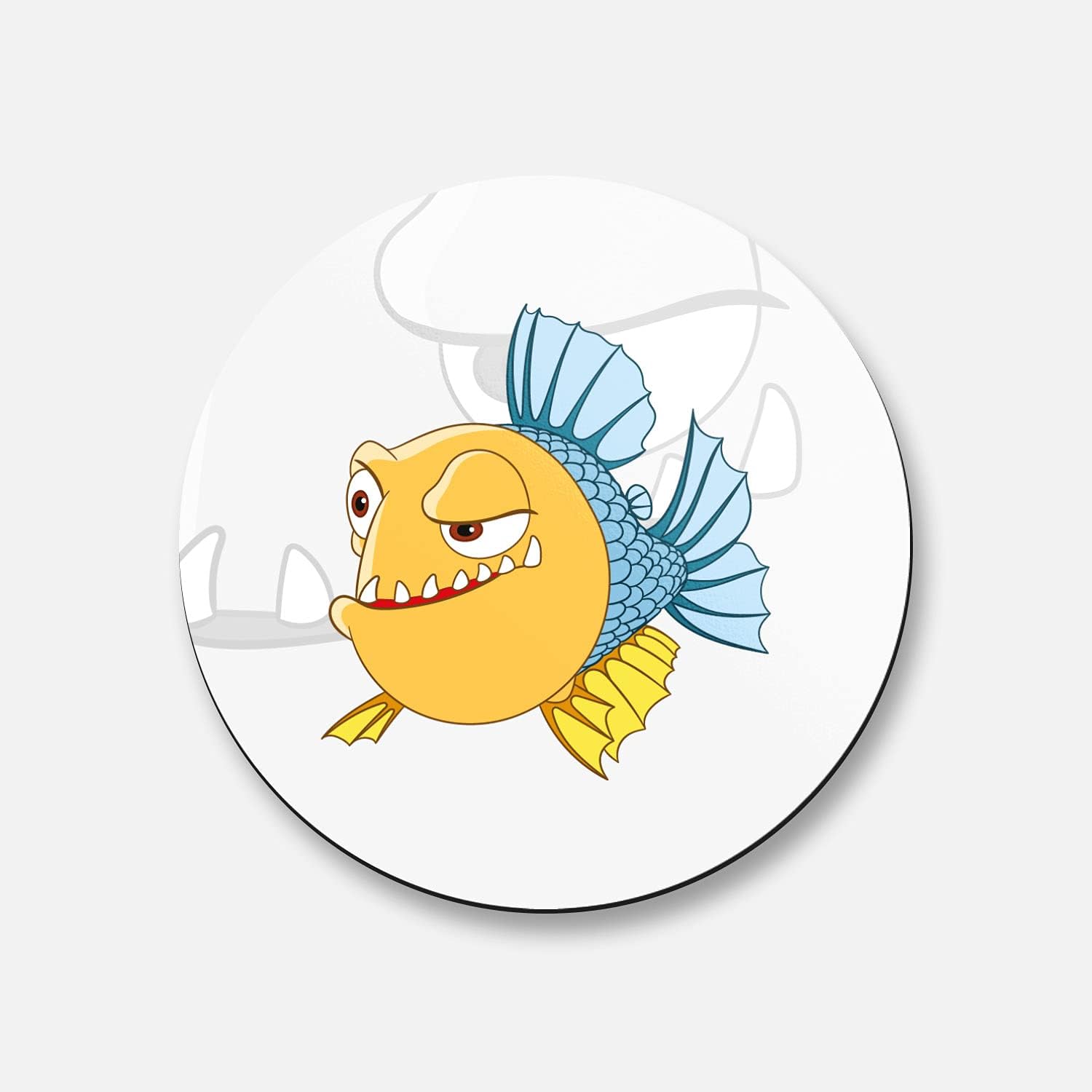 Amazon.com: Cute Piranha Fish Animal | 4'' Round Art Decorative Magnet ...