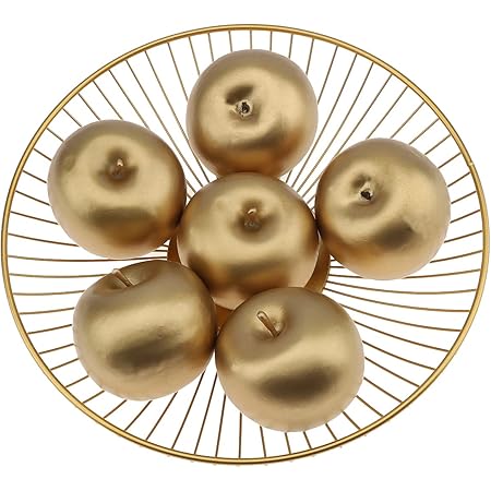 Amazon.com: Lorigun 6 Pcs Golden Apples Golden Fruit Crafts Home ...