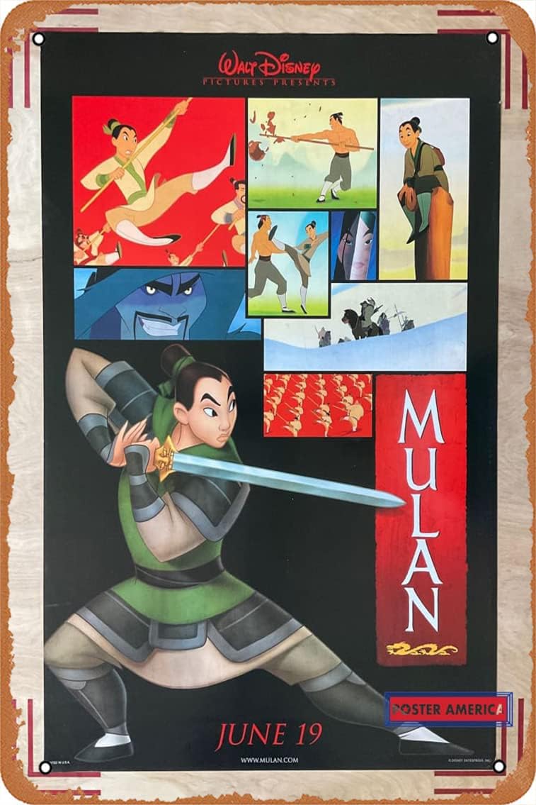 Amazon.com : Metal sign Mulan Original Double Sided One Sheet Advance ...