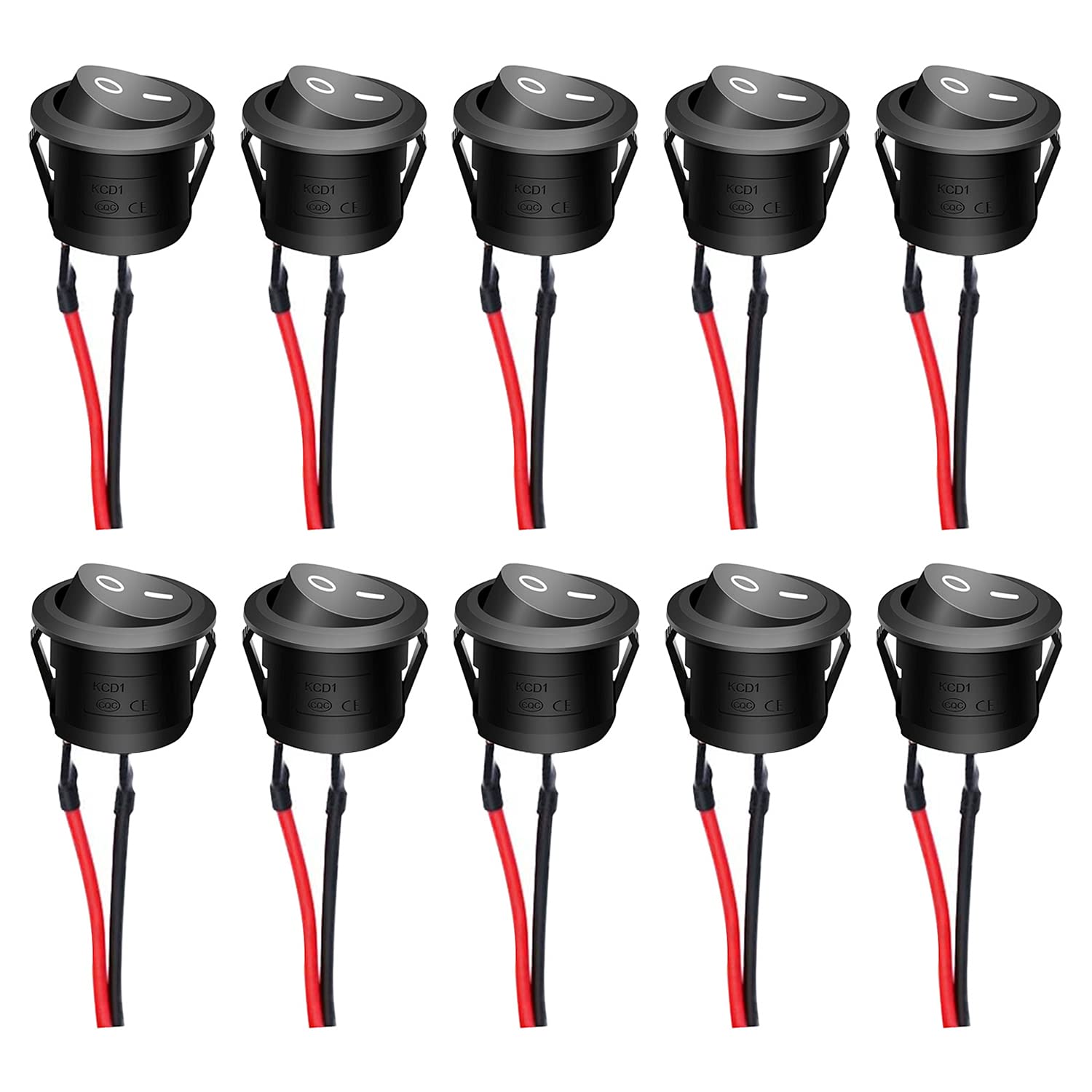 Twidec/5Pcs Rocker Switch 2 Pins 2 Position ON/Off AC 15A/125V 20A/250V ...