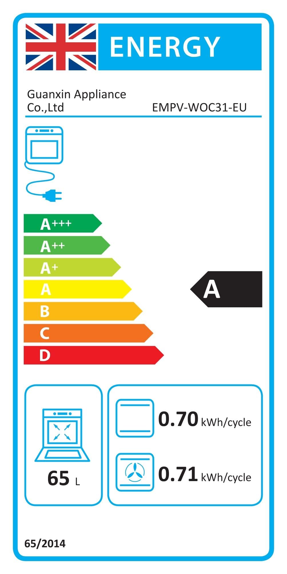 Teknix BITK63ESX 60cm Built In Single Oven, Slim Depth, Touch Control ...