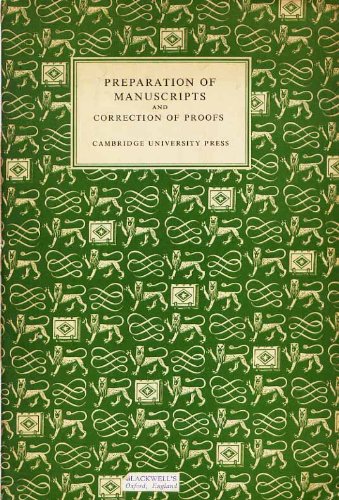 Preparation of manuscripts and correction of proofs (Cambridge authors ...