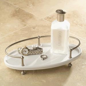 Amazon.com: Ginger Chrome Circa Porcelain Vanity Tray : Home & Kitchen